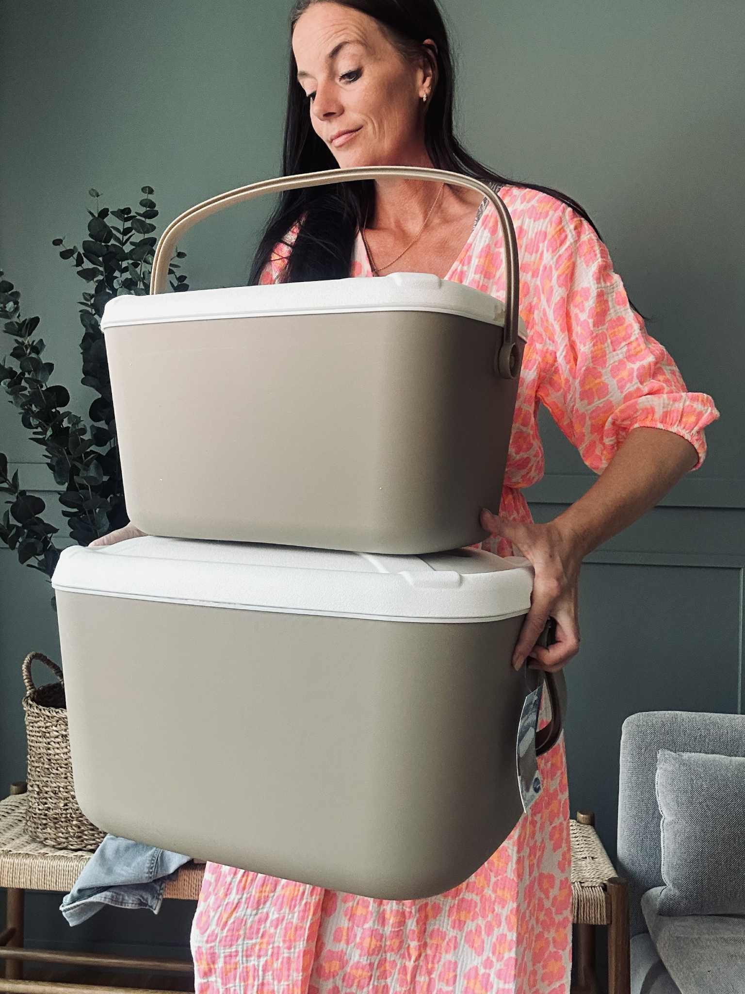 COOLER BOX - Sæt med 2 stk. Beige – VIAMAJA