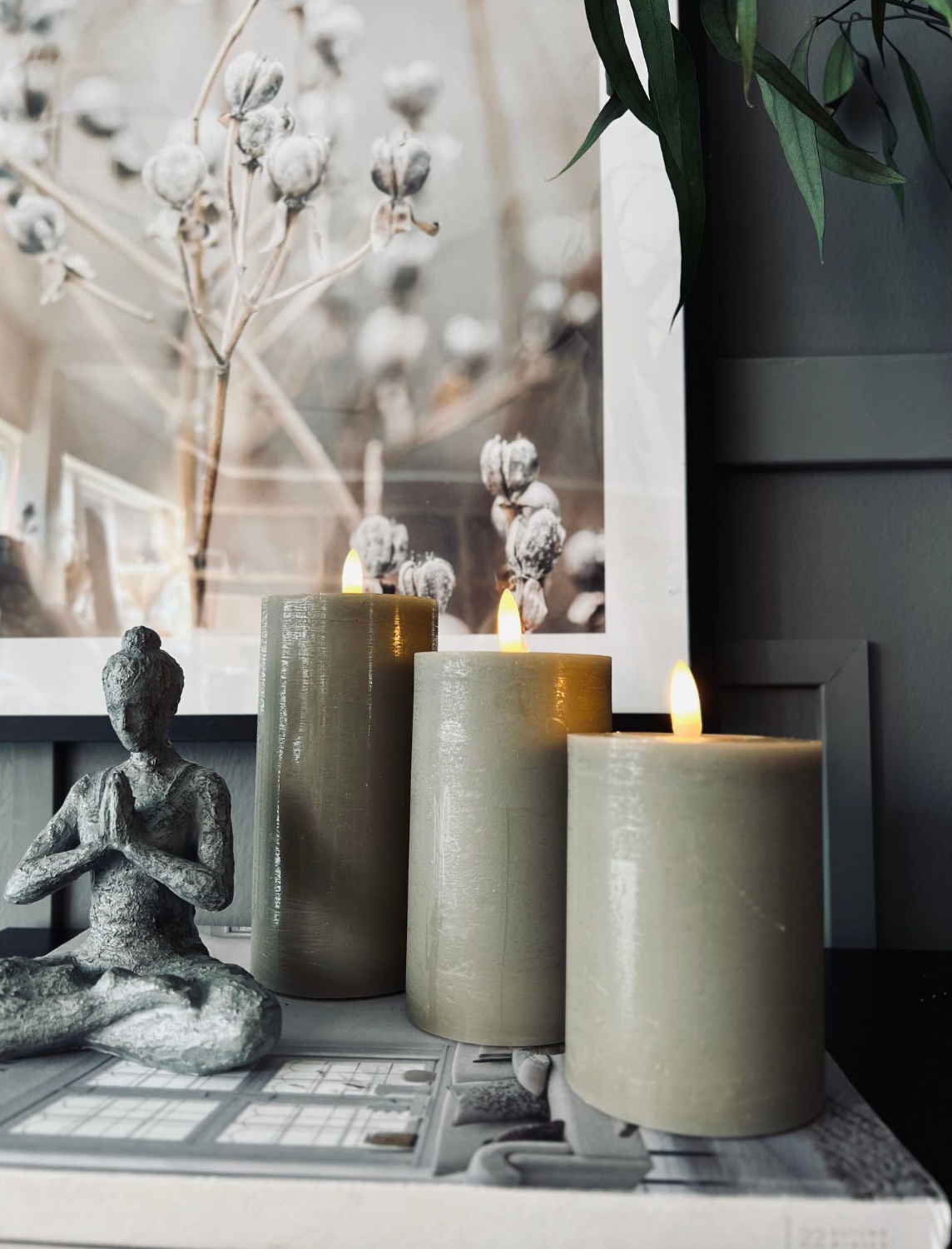 LED Bloklys / Sand – 3 stk Rustik lys – VIAMAJA