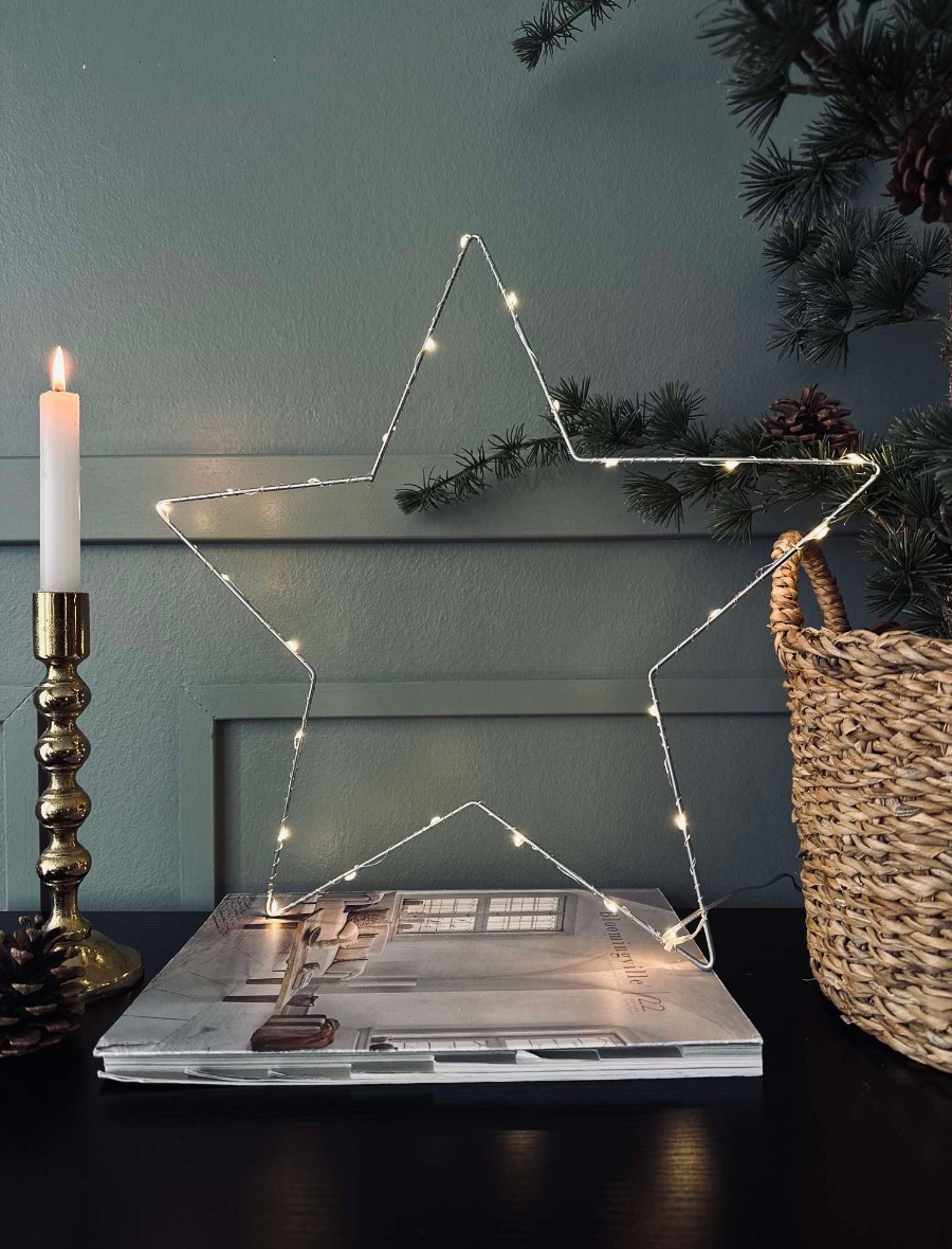 LED Stjerne Sølv 30cm – VIAMAJA