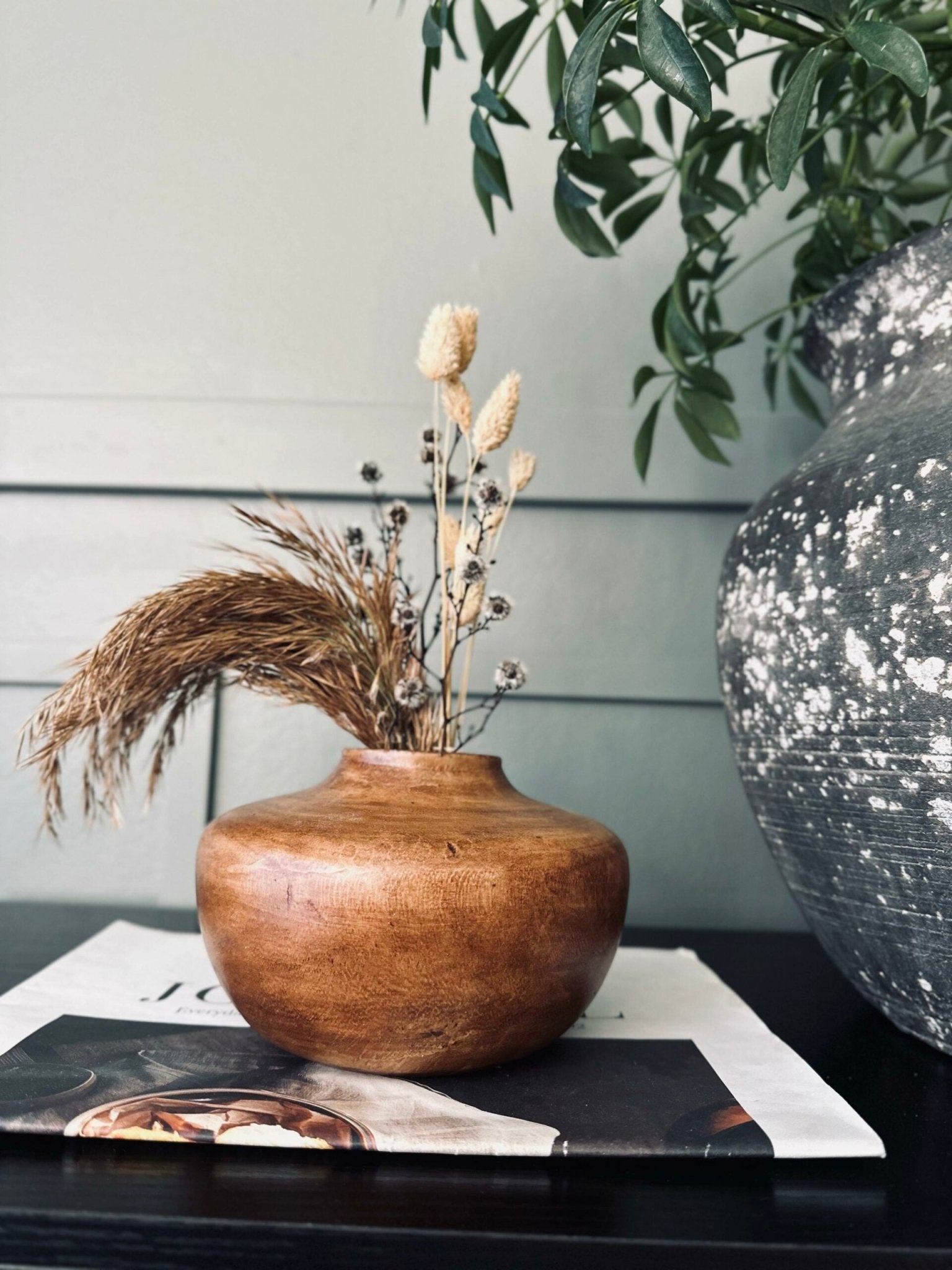 Lysestage / vase wood – Ø 16 cm – VIAMAJA