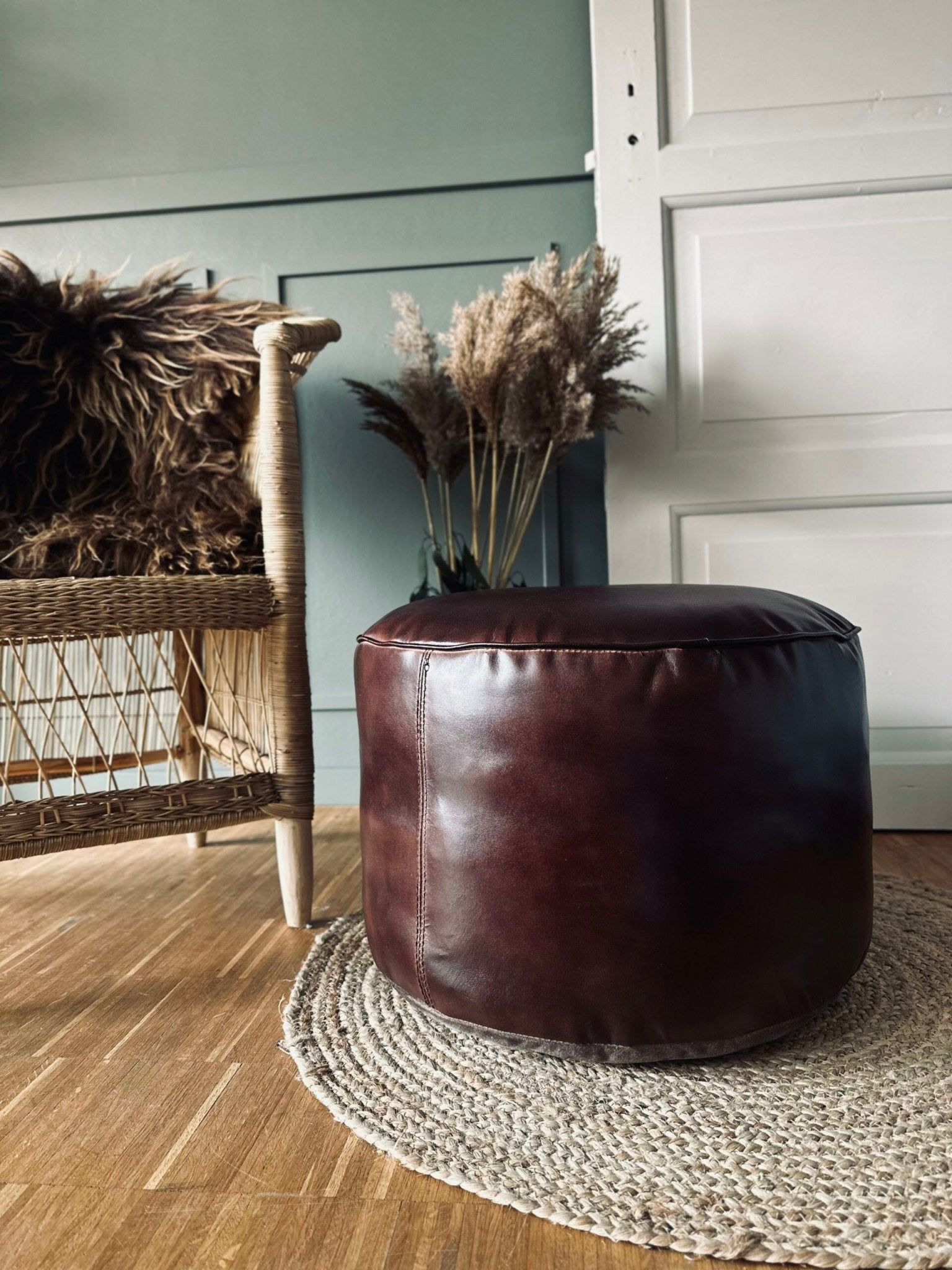 Puff med glat top - Brown – VIAMAJA