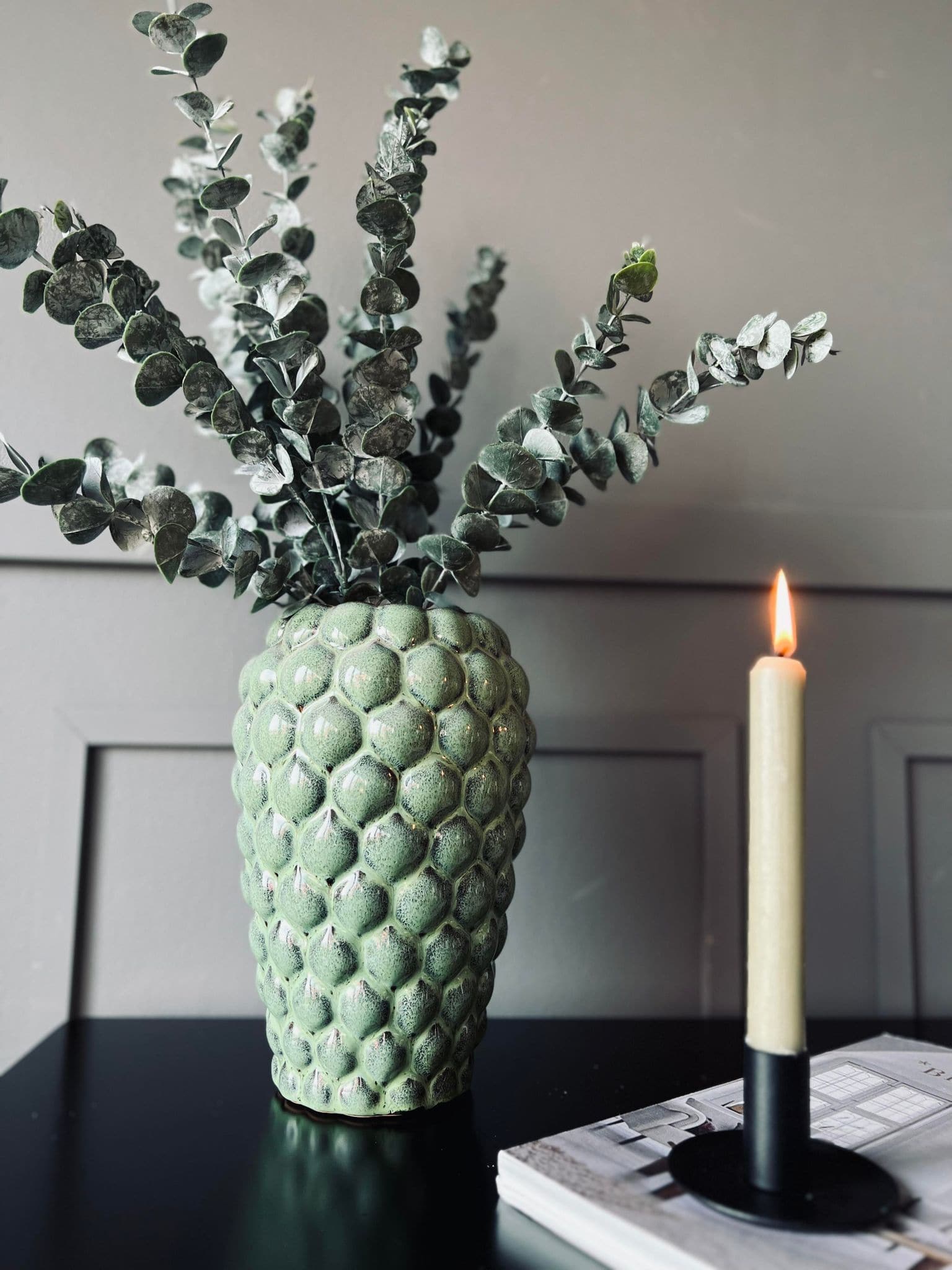 Vase - keramik DOT duset grøn – VIAMAJA